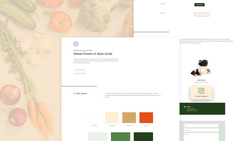 Download a FREE Global Presets Style Guide for Divi’s Produce Box ...
